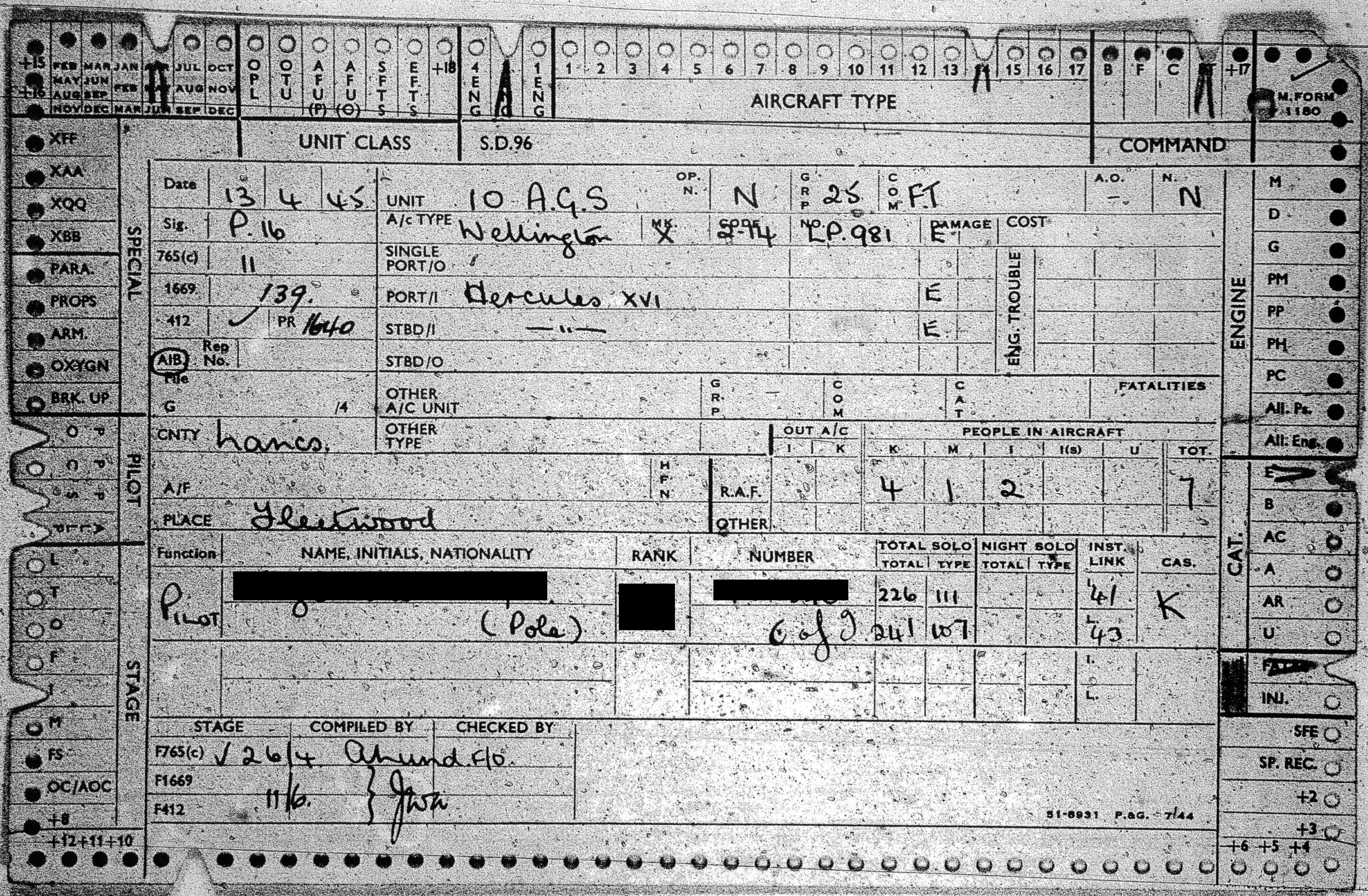 Family Military Service - Wellington MK.X LP981